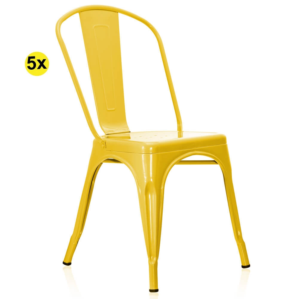 Pack 5 Cadeiras de Sala LX Amarelo Pack 5 Cadeiras de Sala LX Amarelo